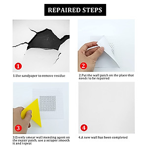 13 Pack Drywall Repair Kit, 2 Inch Drywall Repair Kit Dry Wall Patch Kits, Hole Repair Patch for Ceilings Dry Wall, Comes with Scraper and Sandpapers