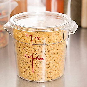 Cambro RFSCW1135 Camwear Clear Round 1 Qt Storage Container with Clear Round Lid RFSCWC1135