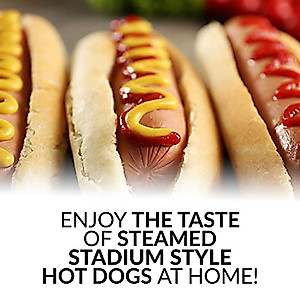 Nostalgia Extra Large Retro Classic Style Steamer Warmer, 20 Hot Dog and 6 Bun Capacity, Steam Bratwursts, Sausages, Vegetables, Fish, Dumplings, Original Red