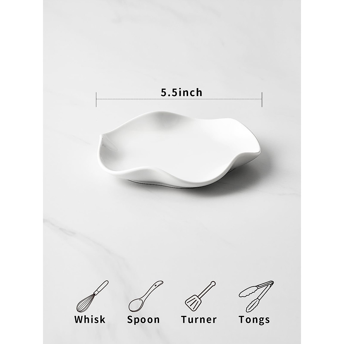 ABRUTY Spoon Rest for Stove Top, Ceramic Spoon Holder for Counter, Modern Farmhouse Decor Accessories for Spatula, Spoons or Tongs