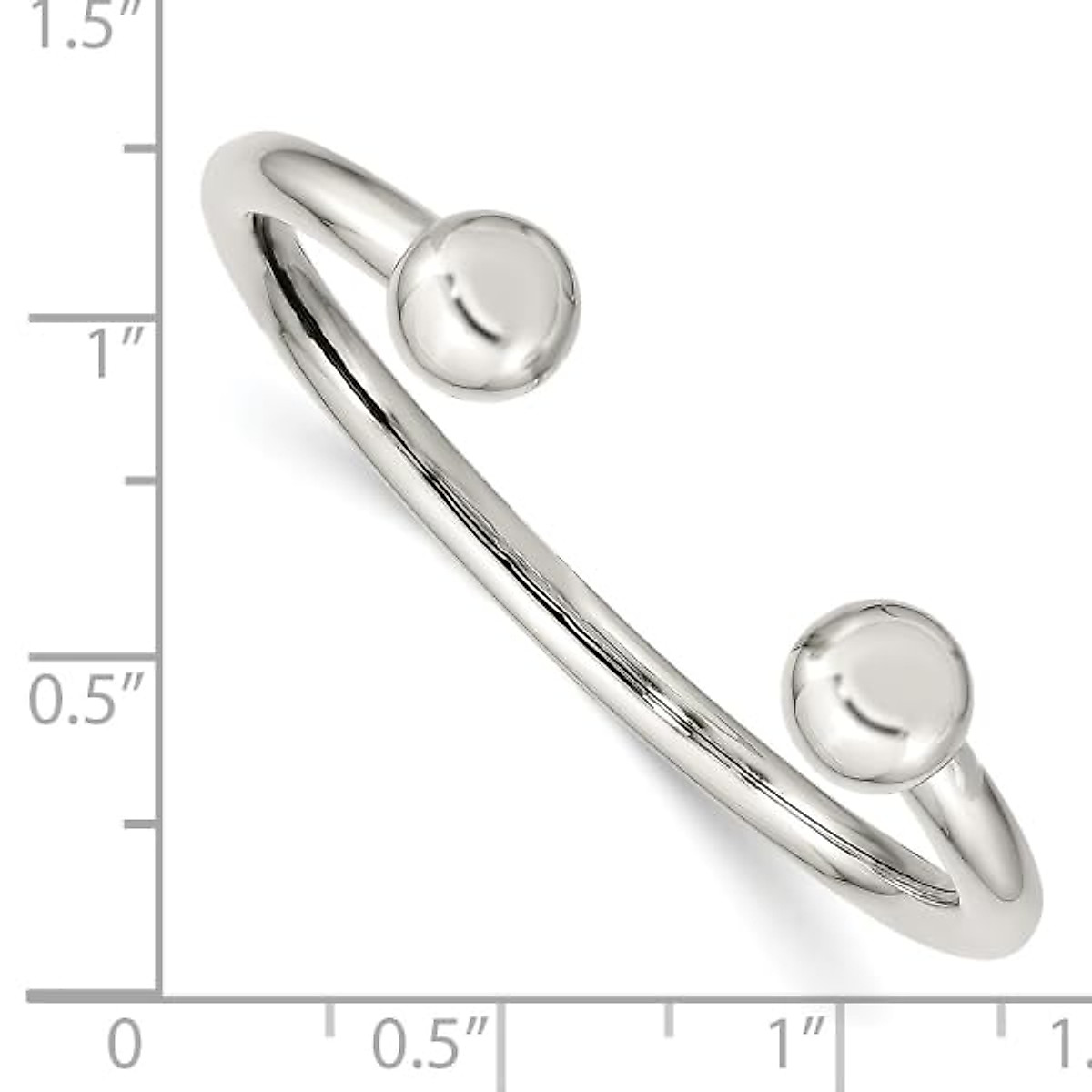 IceCarats 925 Sterling Silver Cuff Bangle Bracelet