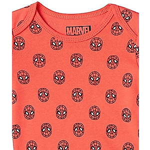 Amazon Essentials Disney | Marvel | Star Wars Baby Boys' Long-Sleeve Bodysuits, Pack of 5, Marvel Friends, 24 Months