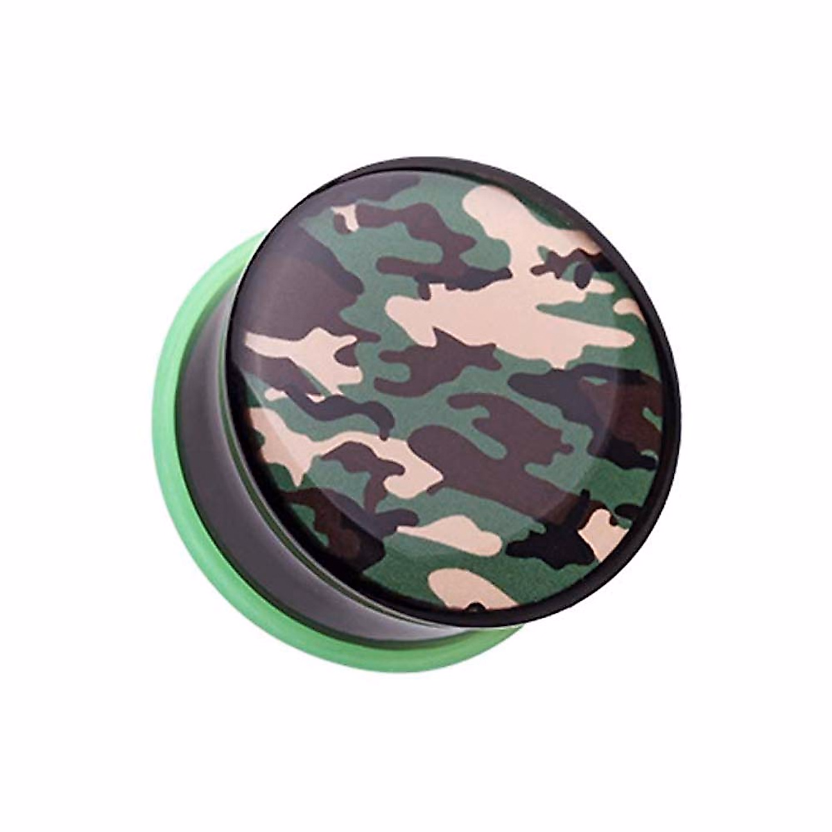 Covet Jewelry Camouflage Single Flared Ear Gauge Plug (7/8" (22mm))
