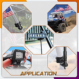 AGradify UTV Whip Mount 2PCS Heavy Duty Adjustable Flag Light Mounting Bracket for 1.75 to 1.85 inch Roll Bar Compatible with UTV Can Am Maverick X3 Polaris RZR 900S 1000 XP Turbo S