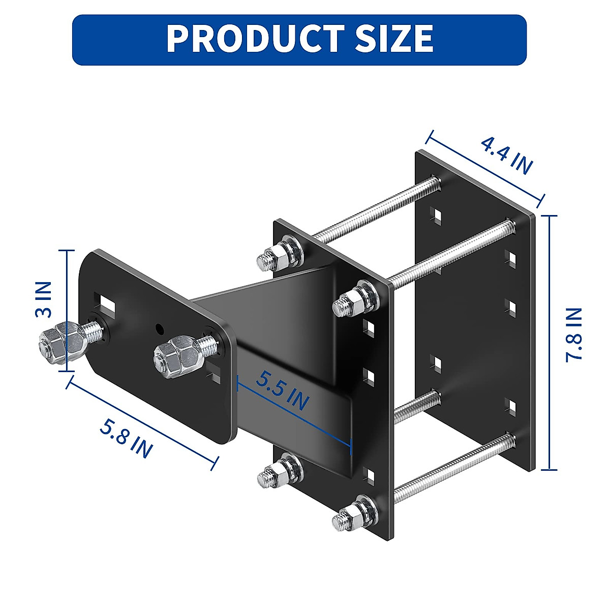 Spare Tire Carrier,Spare Tire Mount for Trailer,Heavy Duty Holds up to 160 Lbs,Fits 4 & 5 & 6 Lugs Trailer Wheels on 4", 4.5'', 4.75'', 5'' and 5.5'' Bolt Patterns