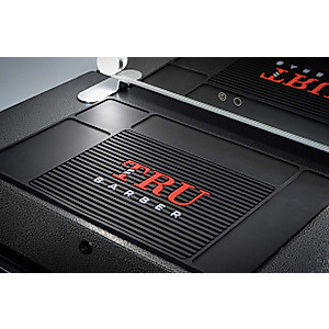 TRU BARBER Organizer Mat 18" X 13” (BLACK) Flexible PVC Station Mat, Salon Barbershop work station pads, Beauty salon tools, Counter mat for clippers, anti slip