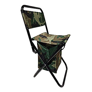 TRENTSNOOK Exquisite Camping Stool Portable Folding Camping Chair with Cooling Bag Compact Fishing Stool Camouflage Fishing Chair