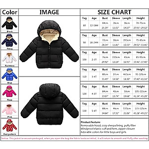 Toddler Baby Hooded Down Jacket Boys Girls Kids Thicken Warm Winter Coat Outerwear 18-24M Black