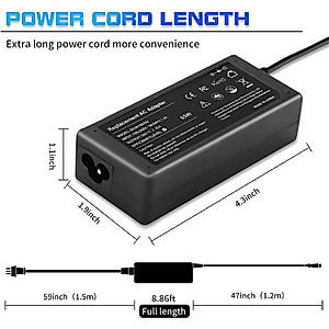 65W 19V 2.37A AC Adapter Replacement For Acer Chromebook R11 11 13 14 15 Charger C720 C738T CB3 CB3-532 CB3-111 CB3-131 CB3-132 CB3-431 CB3-531 CB5 CB5-132T CB5-571 C731 R13 Computer Laptop Power Cord