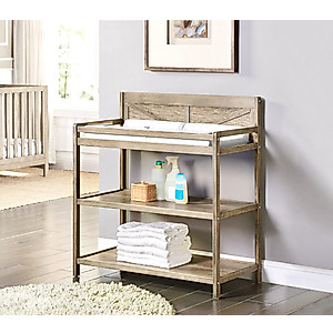 Changing Table, Changing Station, Diaper Change Table, Portable Nursing Table Organizer Dresser Top with Drawers, Seat Belt,Safety Rails & Strap for Nursery, Easy Assembly (Chestnut)