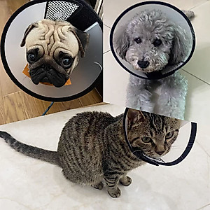2 Pcs Cat Cone Dog Con,Adjustable Recovery Pet Cone,Fits Neck 7-11 inch Adjustable,Plastic Elizabethan Collar for Cats Kitten Small Dog After