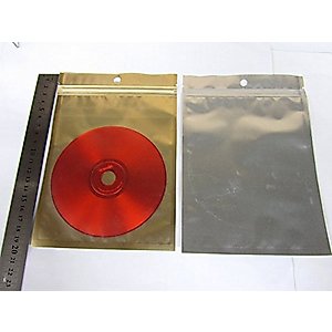 200 Gold/Silver 2 Tones Aluminum Foil Mylar 5.5x7" Recloseable Bag/Clear Front GA-2 US Seller Ship Fast