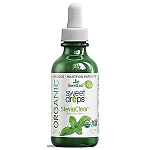 SweetLeaf Organic Sweet Drops- Flavored Stevia Liquid Sweetener, Stevia Extract, Zero Calorie, Gluten Free, Keto Friendly, Non GMO, Natural Flavor, Sugar Alternative- Stevia Clear, 2 Fl Oz (Pack of 1)