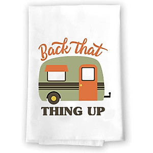 Outdoor Camping RV Lover Novelty Bath Hand Towels | Mountains Camper Campground Bathroom Country Rustic Farmhouse Modern Decor | Gift Adorable Hiker