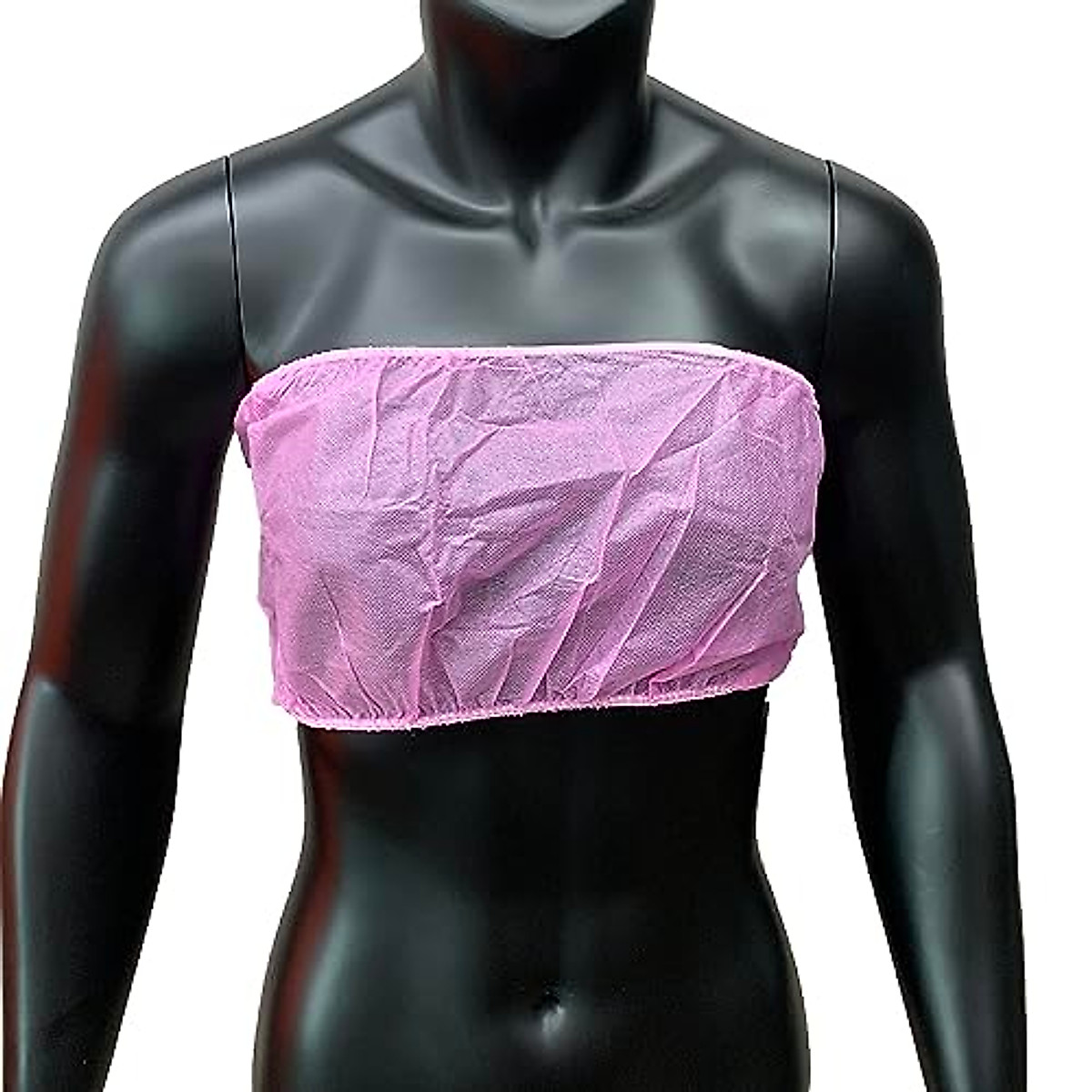 AUNHIRU Disposable Nonwoven Women's Bras Women's Disposable Bikini Bras for Spray Tanning Waxing Individually Wrapped (Pink 50pcs)