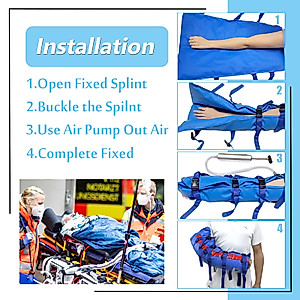 Emergency Vacuum Arm Fixed Splint, Outdoor First Aid Hand Wrist Immobilization Protection Device for Rescue and Accidents