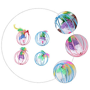 Hohopeti Soft Toys 4pcs Cat Toy Wand Cat Toy Indoor Cat Toys Plush Cat Toys Cat Rat Toy Cats Toys Mice Rattle Cat Toys Plush Rat Toy Cats Teaser Toy Kitten Funny Playing Toy Fake Chew Cat Mice Toys