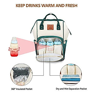 BALCONY & FALCON Multi-Functional Diaper Bag Backpack with Changing Pad Waterproof Nappy Bag