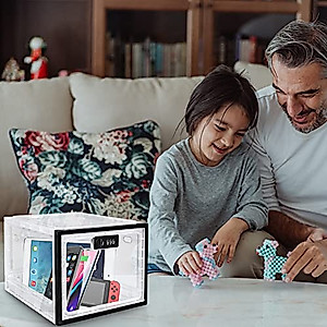 Gemaxvoled Lockable Box Large Capacity, Clear Locking Box for Medicines, Premium Material Lockable Storage Bin Organizer Box for Fridge Food/Snacks/Phone/Tablet Jail/Home Safety