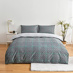 BOCTTCBO Bedding Duvet Cover Set, 100% Washed Microfiber Bedding Collection for All Season, Soft and Breathable 3 Pieces with Zipper Closure, 1 Duvet Cover + 2 Pillow Cases