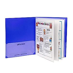 C-Line Classroom Connector™ Multi-Pocket School-to-Home Portfolio, Blue, 15/BX (32305), 9.5 x 11.75 x 0.25