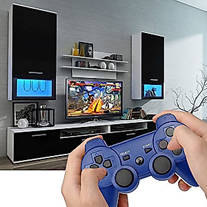 Autker PS3 Controller Wireless 2 Pack Double Vibration Gamepad with 2 Charging Cable Compatible with Playstation 3 (Blue+Green)