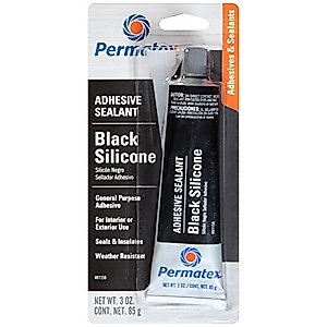 Permatex 81158 Black Silicone Adhesive Sealant, 3 oz. Tube, Pack of 1