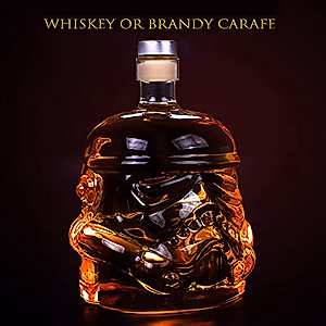 Whiskey Flask Carafe Decanter, Whiskey Glasses, Whiskey Carafe for Wine, Liquor, Scotch, Bourbon, Brandy - 750ML