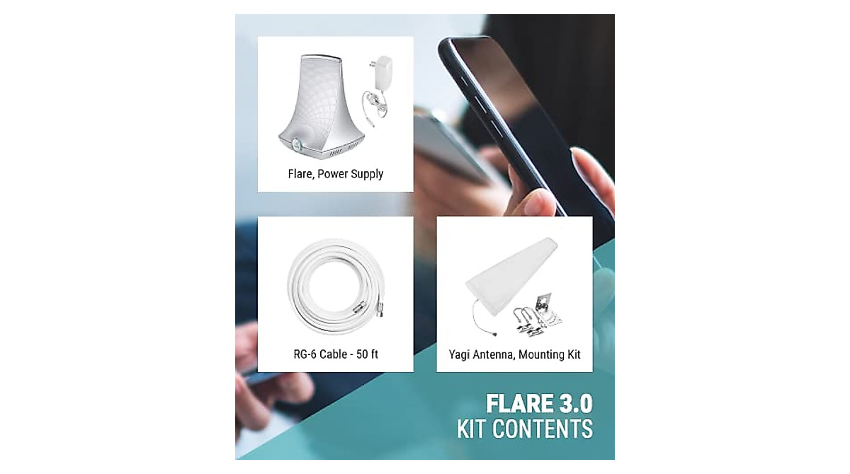 SureCall Flare 3.0 Cell Phone Signal Booster - Boost 5G/4G
