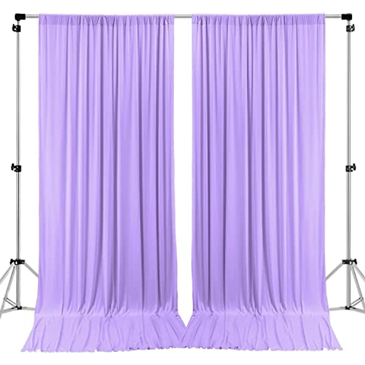 AK TRADING CO. 10 feet x 10 feet Polyester Backdrop Drapes Curtains Panels with Rod Pockets - Wedding Ceremony Party Home Window Decorations - Lavender