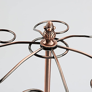 Homya Wine Glass Holder, Elegant Freestanding Table Top Goblet Storage/Wine Glass Holder with 6 Hooks Kitchen Glass Accessories for Home Bar, Bronze