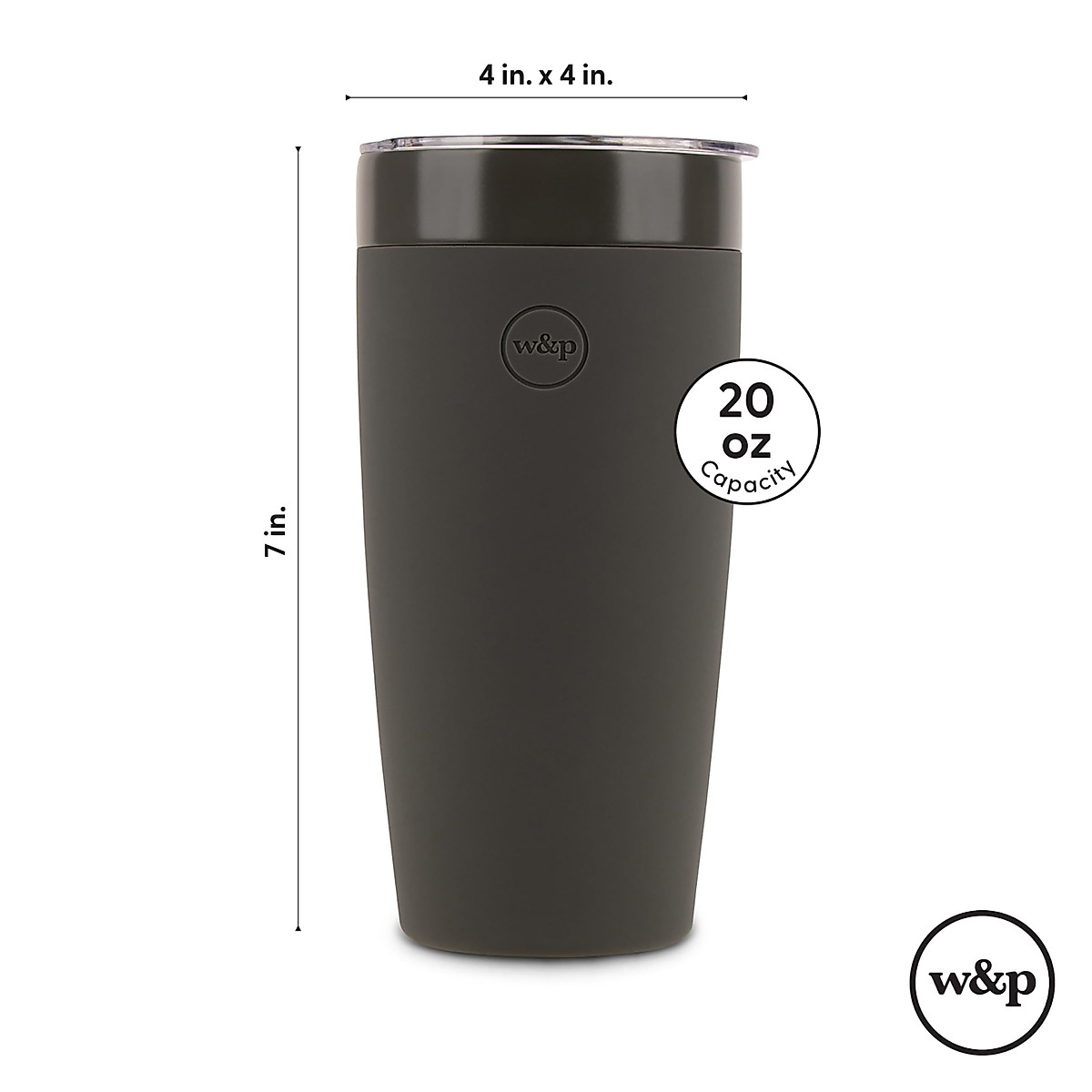 W&P Porter Insulated Tumbler 20 oz | No Metallic Aftertaste Ceramic Coated for Water, Coffee, & Tea | Wide Mouth Vacuum Insulated | Dishwasher Safe, Blush (Tone on Tone)