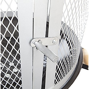 Fire Sense 01471 Fire Pit Bessemer Rolling Patio Fireplace Wooden Bonfire Porcelain Enamel Wood Burning with Wheels & Handle Grip for Outdoor Entertaining - Black & Silver - 28"