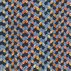 Super Area Rugs Braided Rug Sanford Indoor/Outdoor Braided Carpet for High Traffic Kitchen, Indigo Multi, 4' x 6' Rectangle