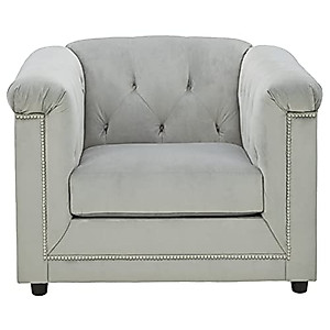 Signature Design by Ashley Josanna Classic Tufted Upholstered Chair, Gray
