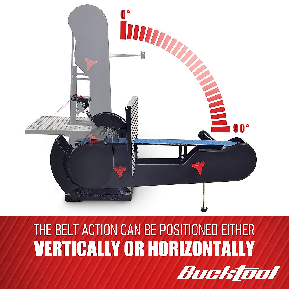 Bucktool Combo 2" x 42" Belt Sander 6" Bench Grinder, Knife Sharpener with Large Work Table BG2600 Upgraded Model