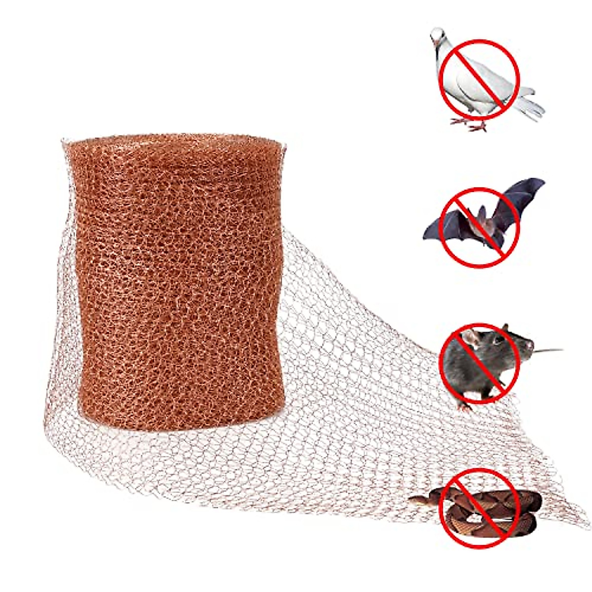 Copper Mesh - 5" X 49" Rodent Mesh, Sturdy Pure Copper Stuff-fit Wire Mesh for Gap Copper Blocker Fill Fabric, Double Layer Copper Fabric Wool Hole Filler Used for Garden, Decor and House