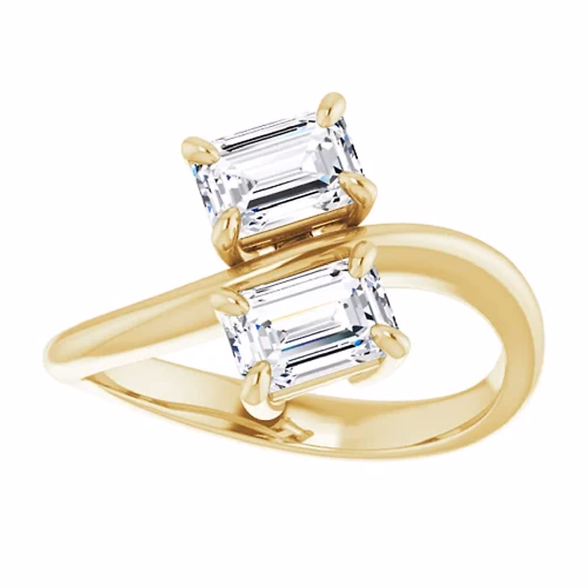 925 Silver,10K/14K/18K Solid Yellow Gold Handmade Engagement Ring 4 CT Emerald Cut Moissanite Diamond Solitaire Wedding/Gorgeous Gift for/Her Wife Rings