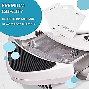 120 Pack Waste Drawer Liners Compatible with All Litter Box Robot Models, 9-11 Gallons Litter Box Liners with 8 Pack Carbon Filter