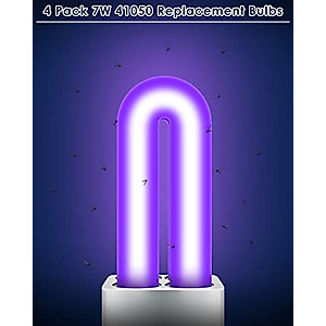 4 Pack 41050 7W Replacement Bulbs for Dynatrap DT1050 DT1100 DT1250, 1/2 Acre Replacement Bulb U Shape Replacement Bulbs Light for DynaTrap