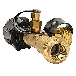 Stanbroil Propane Gas Brass Tee Adapter with 4 Port for RV or Motorhome, Acme Nut &QCC1