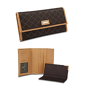 RIONI Signature - Checkbook Wallet (L7.3 x H4", Brown)