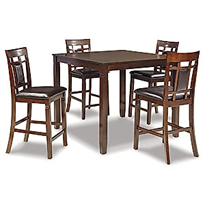 Signature Design by Ashley Bennox 5 Piece Counter Height Dining Set, Includes Table & 4 Barstools, Brown