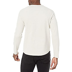 Amazon Essentials Men's Slim-Fit Long-Sleeve Henley Shirt, Oatmeal Heather, Medium