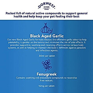 Dorwest Herbs Garlic And Fenugreek Tablets For Dogs And Cats 100 Tablets
