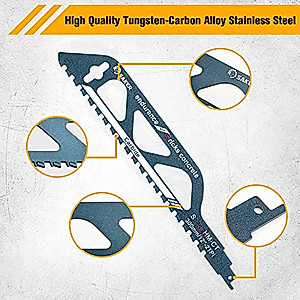 Saker Saw Blade-Demolition Masonry Reciprocating Hard Alloy Saw Blades for Cutting Wood,Porous Concrete,Brick 12”/300mm