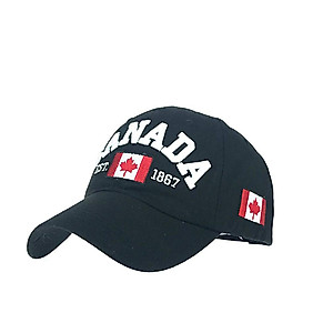 XibeiTrade Unisex Canada Flag Cotton Baseball Cap Maple Leaf Embroidered Men Women Adjustable Dad Hat (Red)