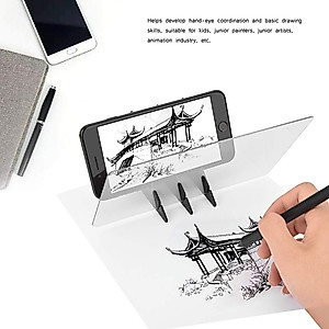 Drawing Projector, Drawing Board, IP65 Stencil Board Light Box Tracing Drawing Board Art Drawing Supplies Sketch Mirror Reflection Phone Dimming with 5 Brackets