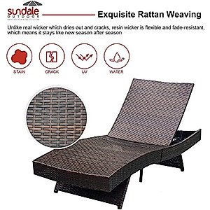 Sundale Outdoor 2 Pieces Chaise Lounge Chair, Patio Adjustable Chaise Loungers with Living Coral Cushions & Pillows for Garden Balcony Yard Deck - Steel