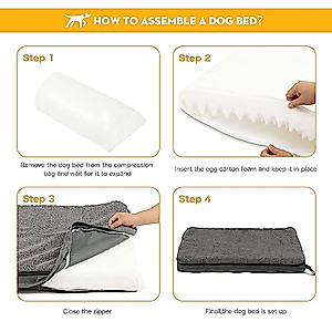 Dog Beds for Small Dogs,Large,Medium,High Elastic Memory Foam Dog Bed Available All Year Round,Dog Crate Mat with Waterproof Removable Machine Washable Cover,Dog Crate Pad with Non Slip